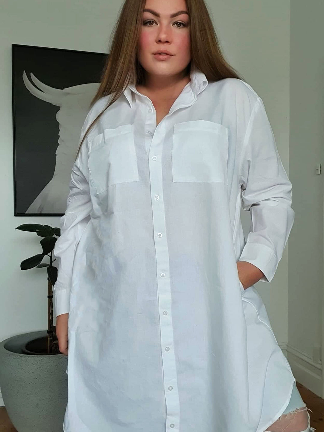 Boyfriend Shirt Dress // White – Hope and Harvest